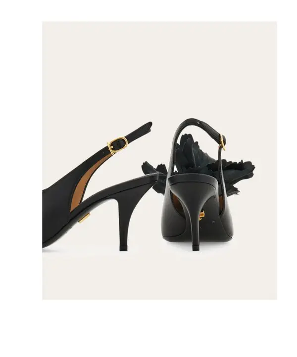 FERRAGAMO Floral Slingback Stiletto Heeled Sandals
