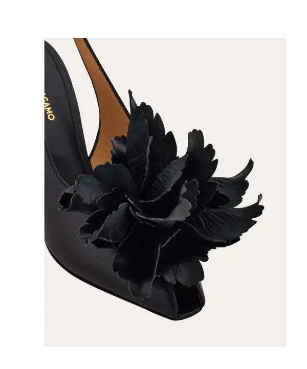 FERRAGAMO Floral Slingback Stiletto Heeled Sandals