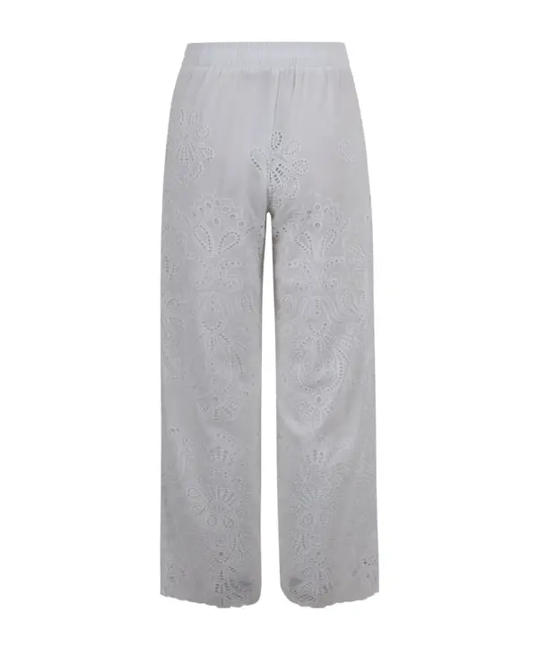 ERMANNO FIRENZE Embroidered Wide-leg Pants - Gray