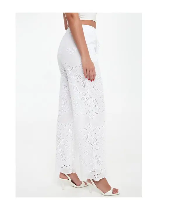 ERMANNO FIRENZE Embroidered Wide-leg Pants - Gray
