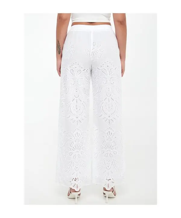 ERMANNO FIRENZE Embroidered Wide-leg Pants - Gray