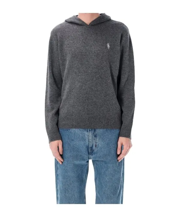 SPORTY  RICH Sporty & Rich Embroidered Knitted Hoodie