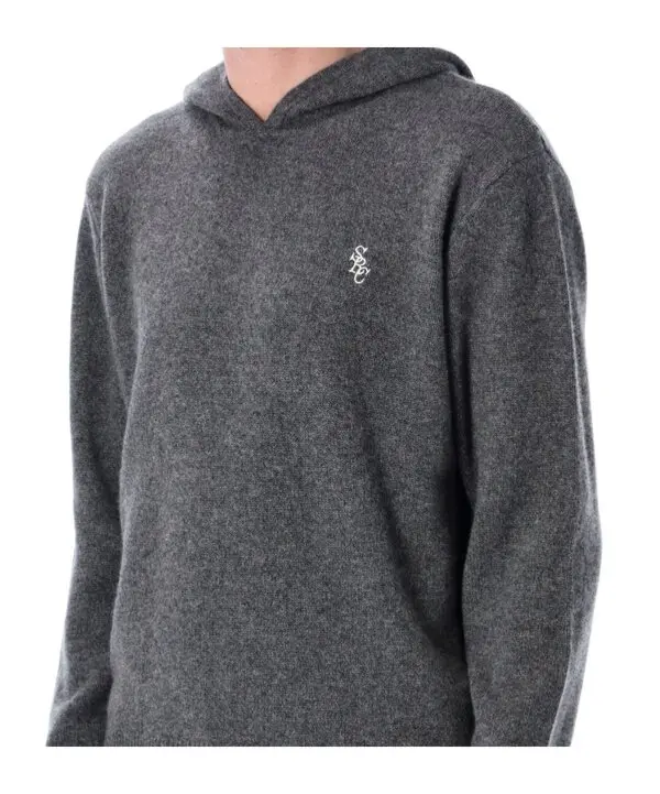 SPORTY  RICH Sporty & Rich Embroidered Knitted Hoodie