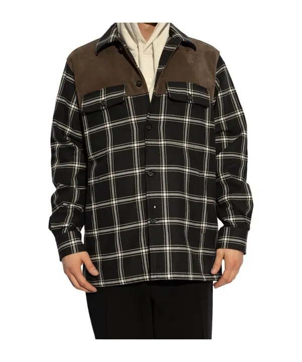 Alexander McQueen Check Pattern Panelled Shirt