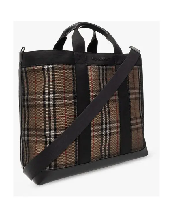 Burberry Checked Mesh Tote Bag