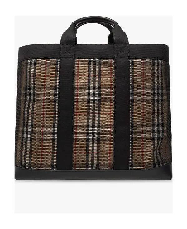 Burberry Checked Mesh Tote Bag