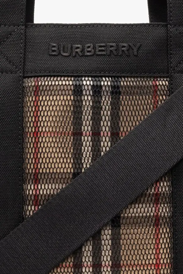 Burberry Checked Mesh Tote Bag