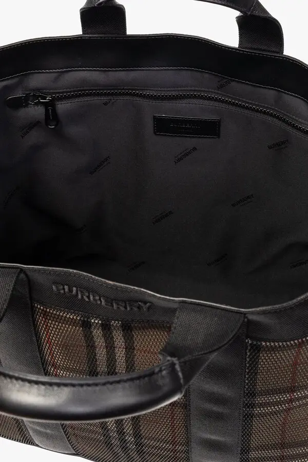 Burberry Checked Mesh Tote Bag