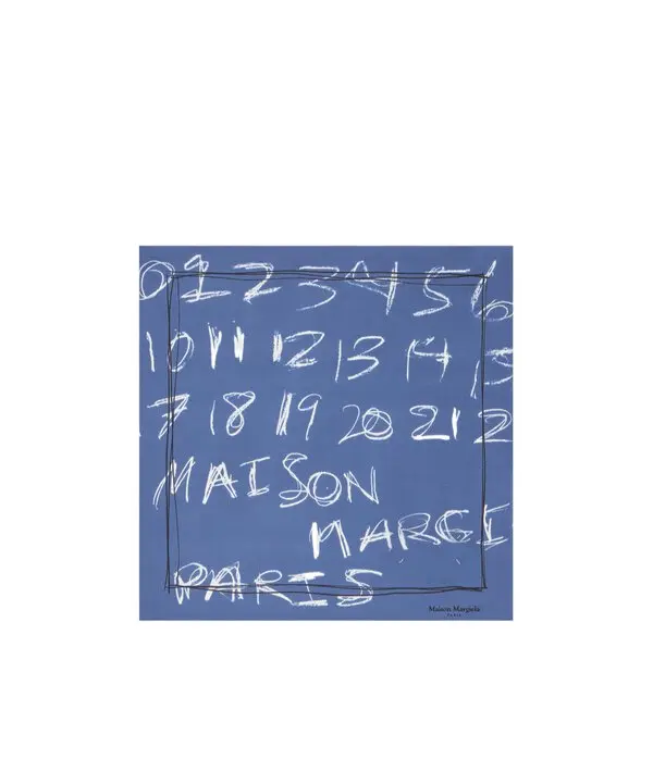MAISON MARGIELA Foulard With Numerical Motif - Dark Blue
