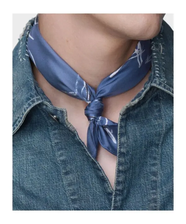 MAISON MARGIELA Foulard With Numerical Motif - Dark Blue