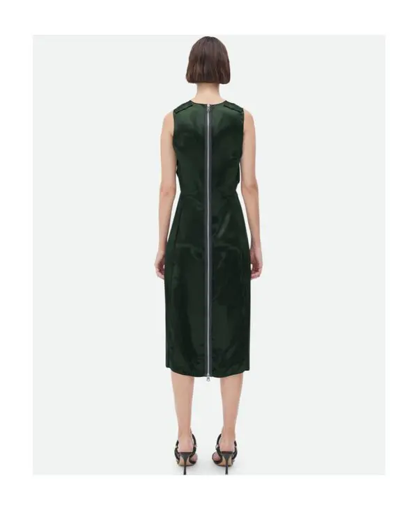 Bottega Veneta V-neck Satin Midi Dress