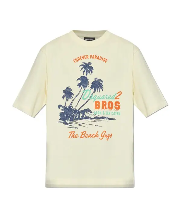 Dsquared2 Pattern-printed Crewneck T-shirt - Yellow