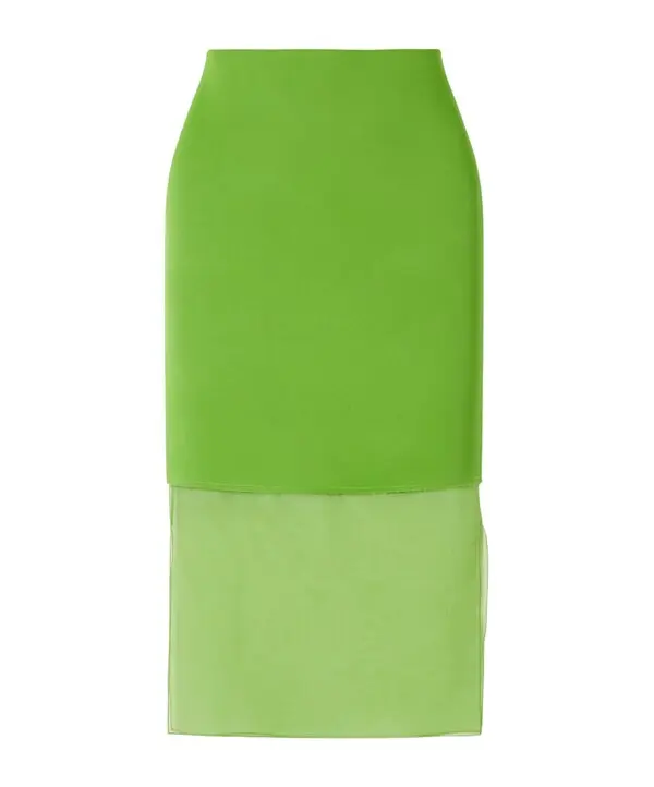 Khaite Sybil Tiered Skirt - Bright Green