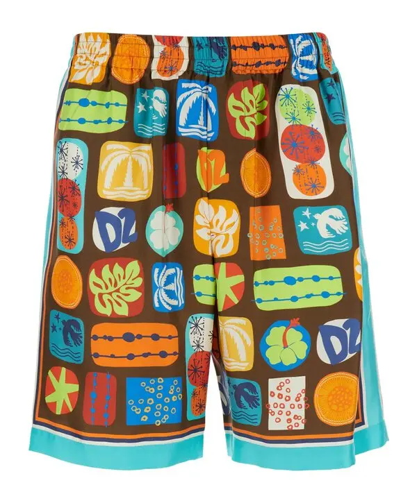 Dsquared2 Graphic Print Boxer Shorts - Brown