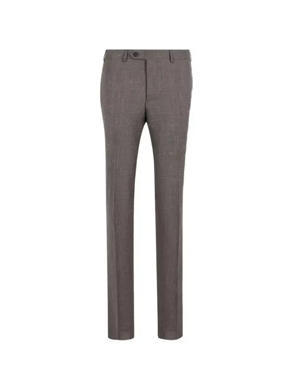 Canali Checked Button Suit - Gray