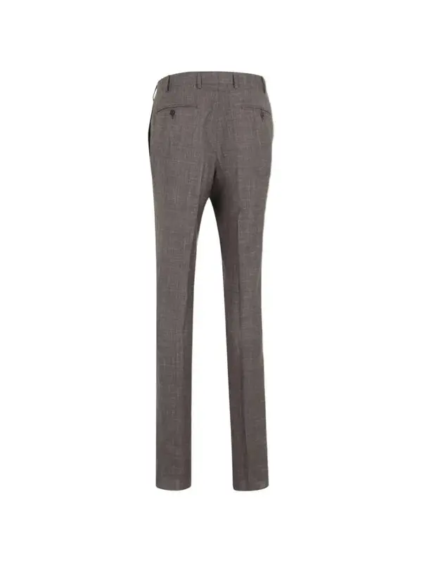 Canali Checked Button Suit - Gray