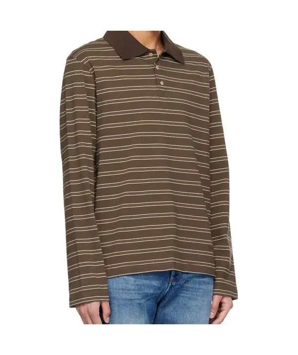 A.p.c. Button Detailed Striped Polo Shirt