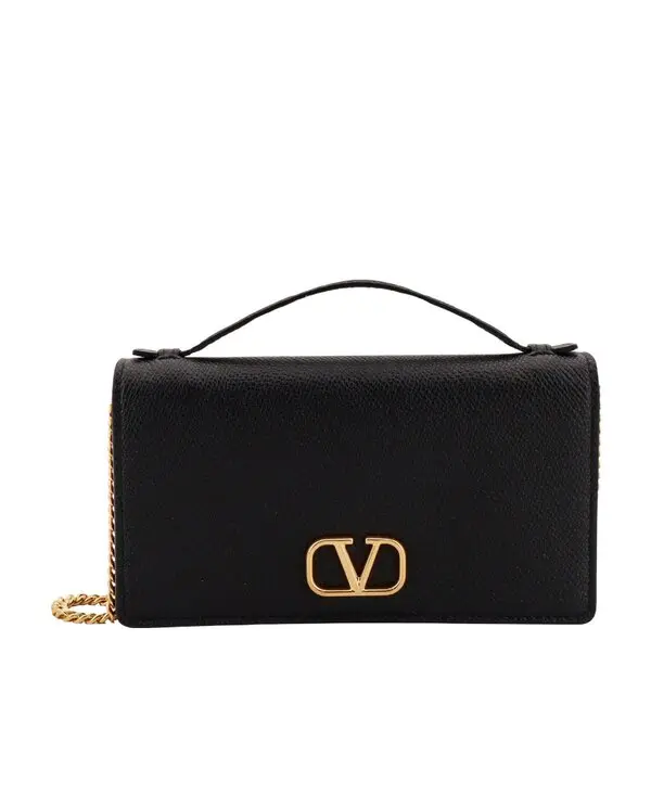 Valentino Garavani Vlogo Signature Foldover Top Wallet - Black