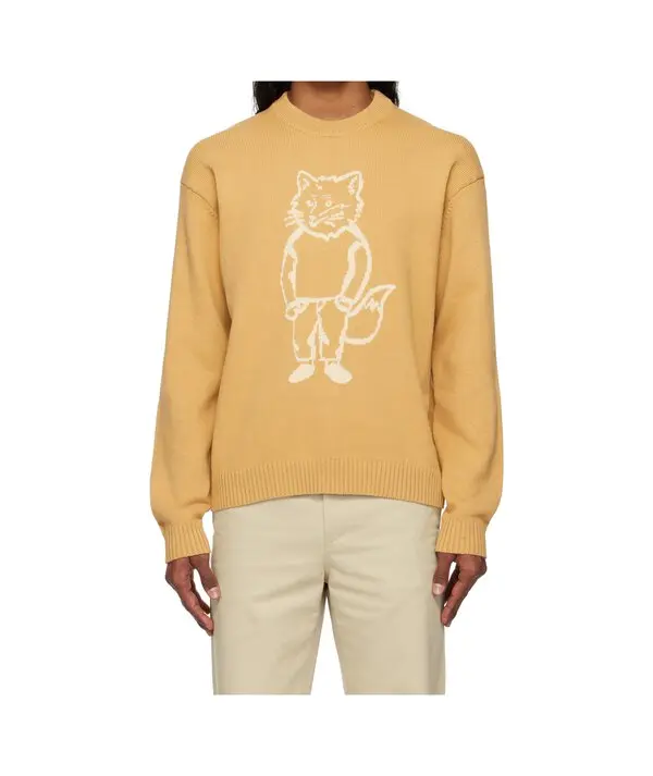Maison Kitsuné Dressed Fox Intarsia Jumper - Nude