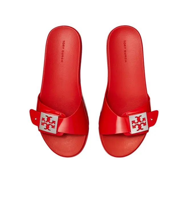 Tory Burch Logo Buckle Slip-on Slides