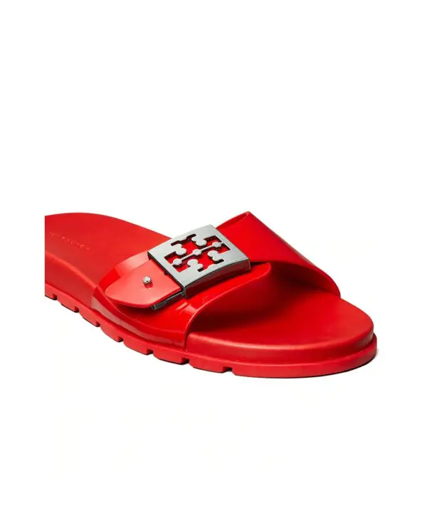 Tory Burch Logo Buckle Slip-on Slides