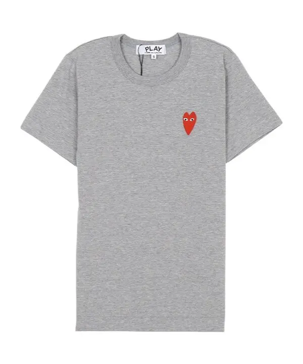 Comme Des Garçons Short Sleeve Crewneck T-shirt With Logo - Gray