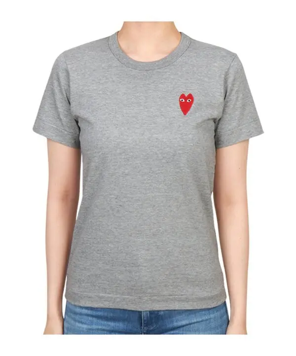 Comme Des Garçons Short Sleeve Crewneck T-shirt With Logo - Gray