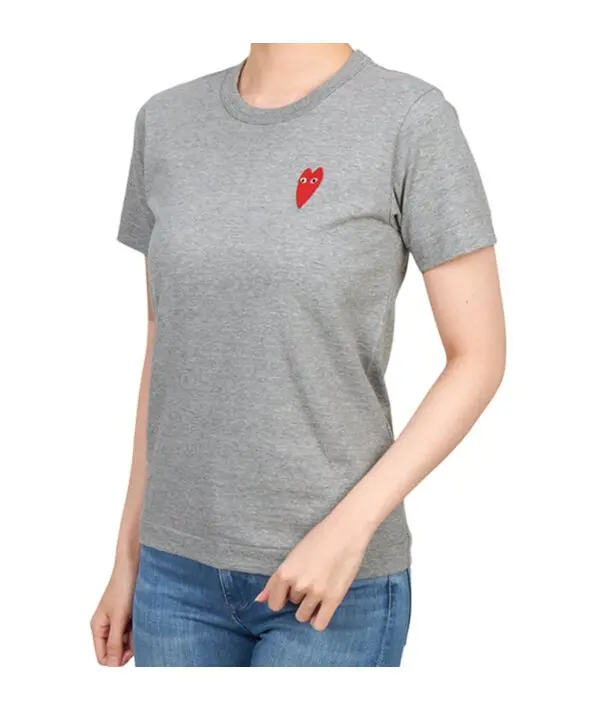 Comme Des Garçons Short Sleeve Crewneck T-shirt With Logo - Gray