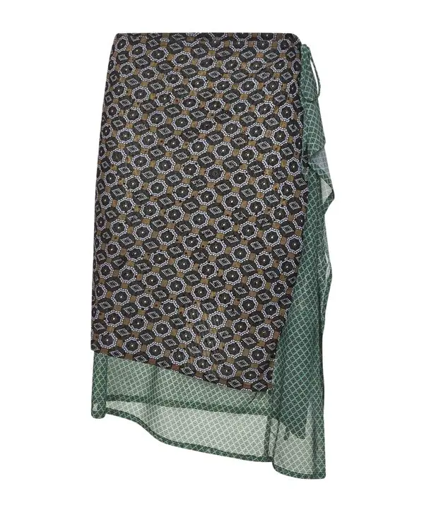 Dries Van Noten Asymmetrical Patterned Skirt