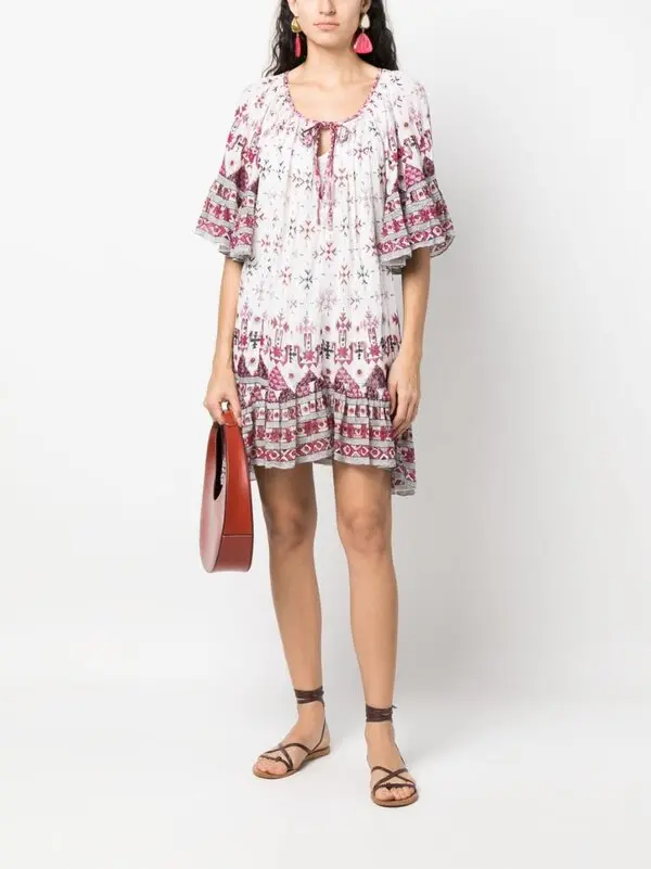 Isabel Marant Étoile Geometric Print Ruffled Mini Dress
