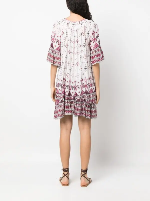 Isabel Marant Étoile Geometric Print Ruffled Mini Dress