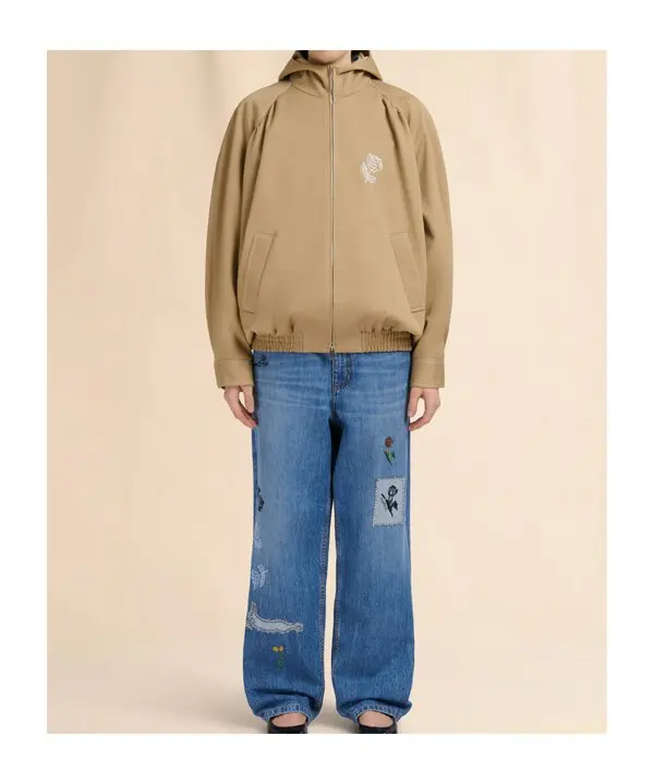 Marni Embroidered Logo Zip-up Bomber Jacket