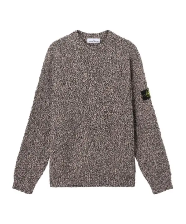 Stone Island Textured Crew Neck Knitted Sweater - Oleander