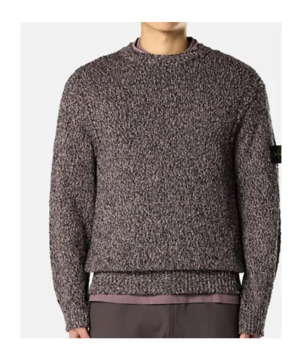 Stone Island Textured Crew Neck Knitted Sweater - Oleander