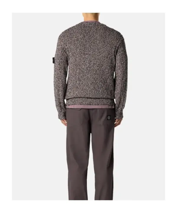 Stone Island Textured Crew Neck Knitted Sweater - Oleander