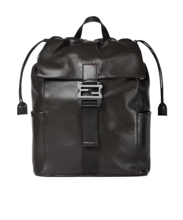 Fendi Flux Ff Buckle Backpack - Black