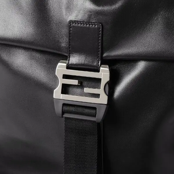 Fendi Flux Ff Buckle Backpack - Black