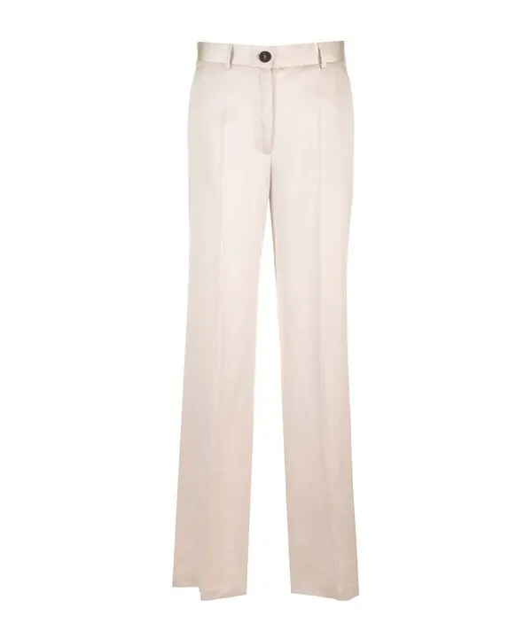 FORTE_FORTE Belt-loop Casual Pants - White
