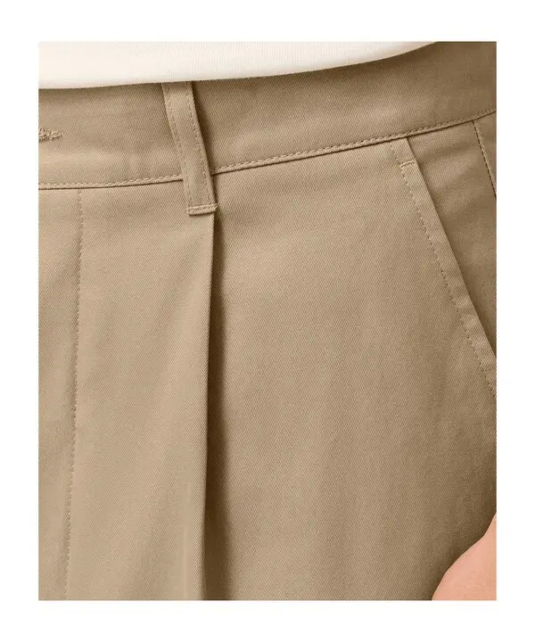 Ami Pleated Cuffed Carrot Pants - Nude
