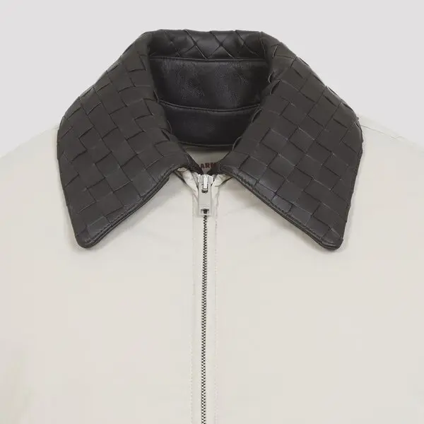 Bottega Veneta Zip-up Down Jacket With Lapel Collar