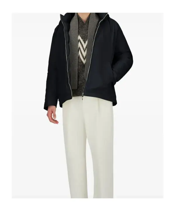 Herno Hooded Zip-up Jacket - Navy Blue