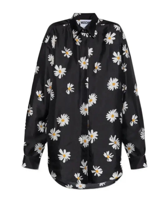 Moschino Allover Daisy Print Long Sleeve Shirt