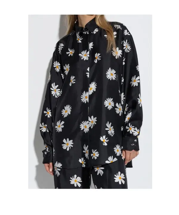Moschino Allover Daisy Print Long Sleeve Shirt