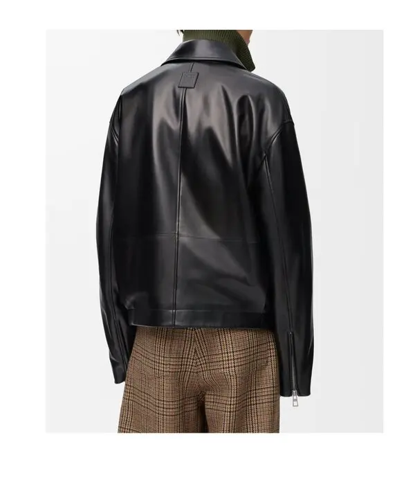 Loewe Collared Belted Zip-up Leather Jacket