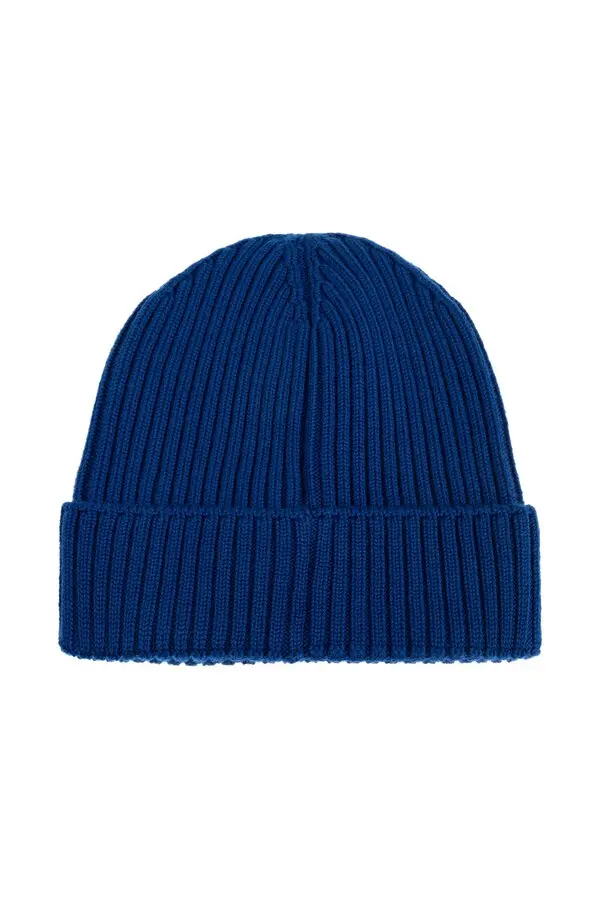 Moncler Logo Patch Beanie - Blue