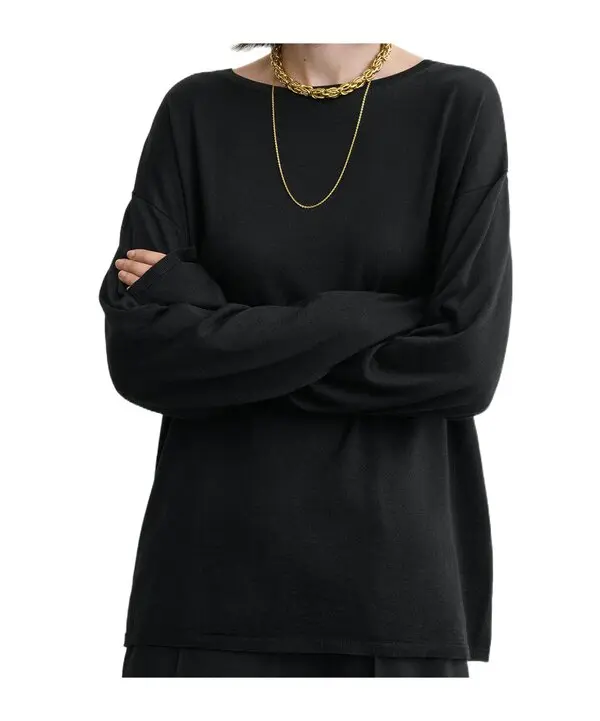 TOTEME Round Neck Long Sleeve Sweater