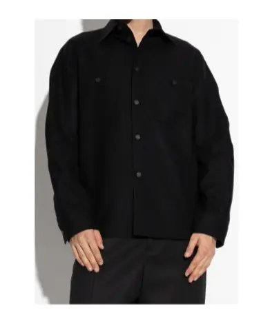 Givenchy Couture Seam Overshirt In Flannel - Black