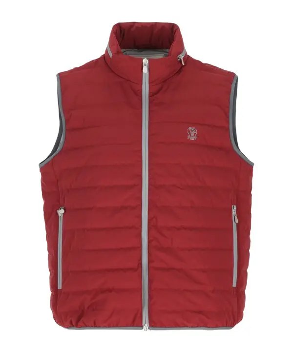 Brunello Cucinelli Quilted Zip-up Gilet - Red