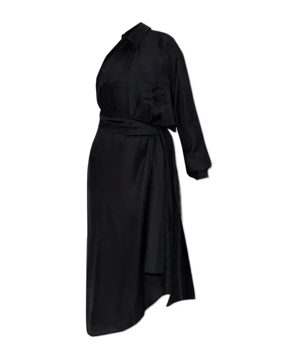 Moschino One-shoulder Asymmetric Maxi Dress - Black