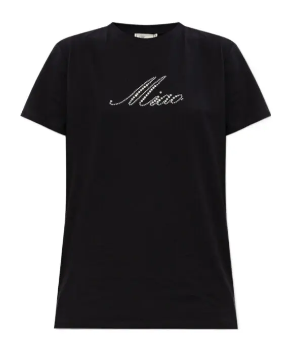 Blumarine Short Sleeve T-shirt With Embellished Logo